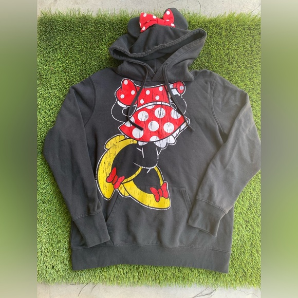Disney | Sweaters | Disney Parks Minnie Mouse Hooded Sweater Xxl Hood ...